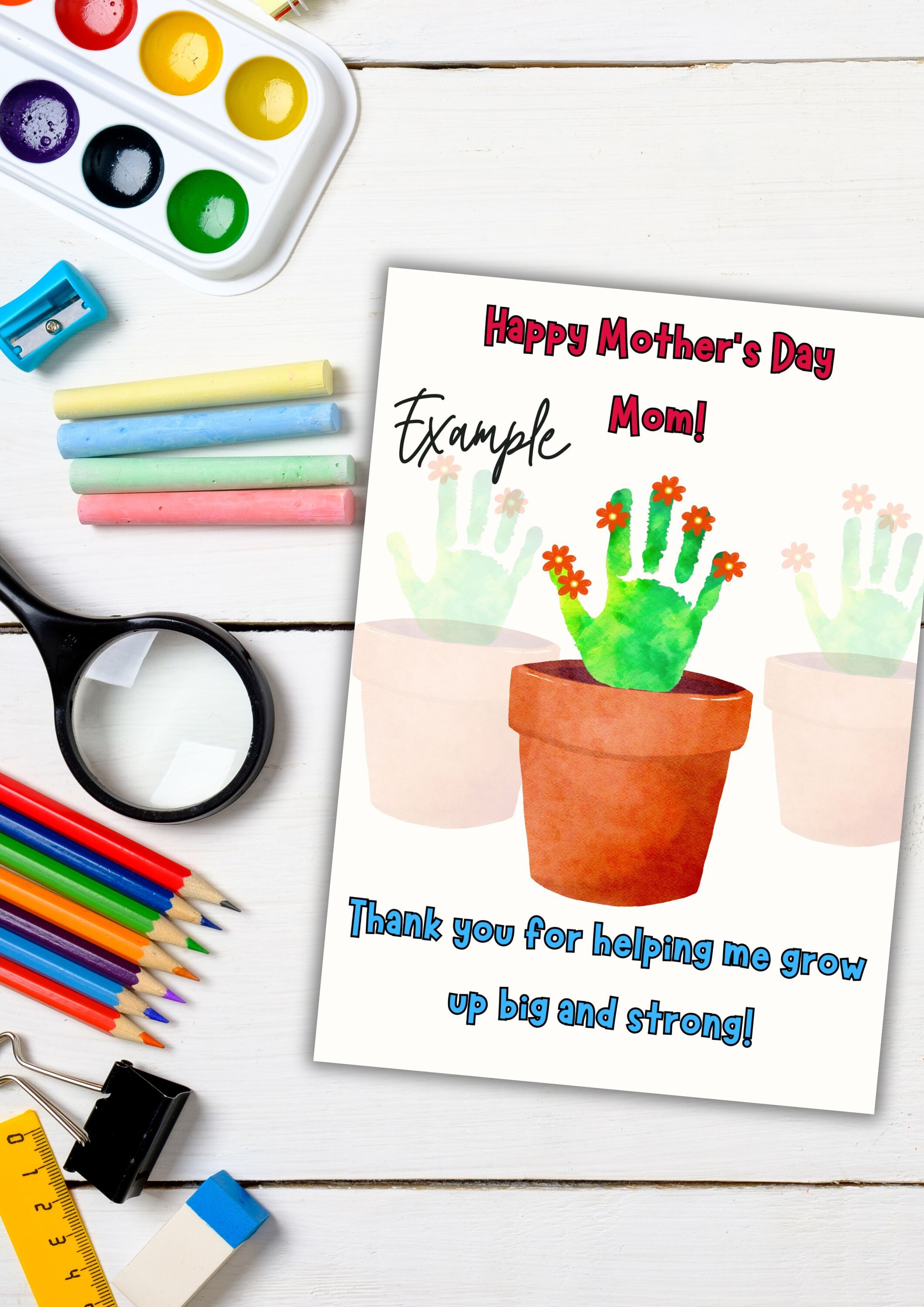 Mother's Day Handprint Cactus Craft for 3-5 Year Old Kids Classroom ...