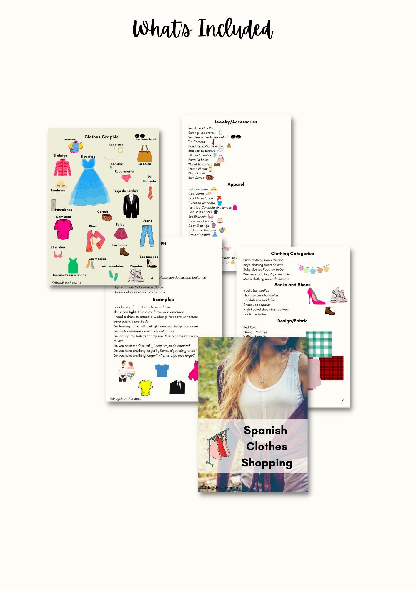 Spanish Clothes Shopping Printable - Etsy
