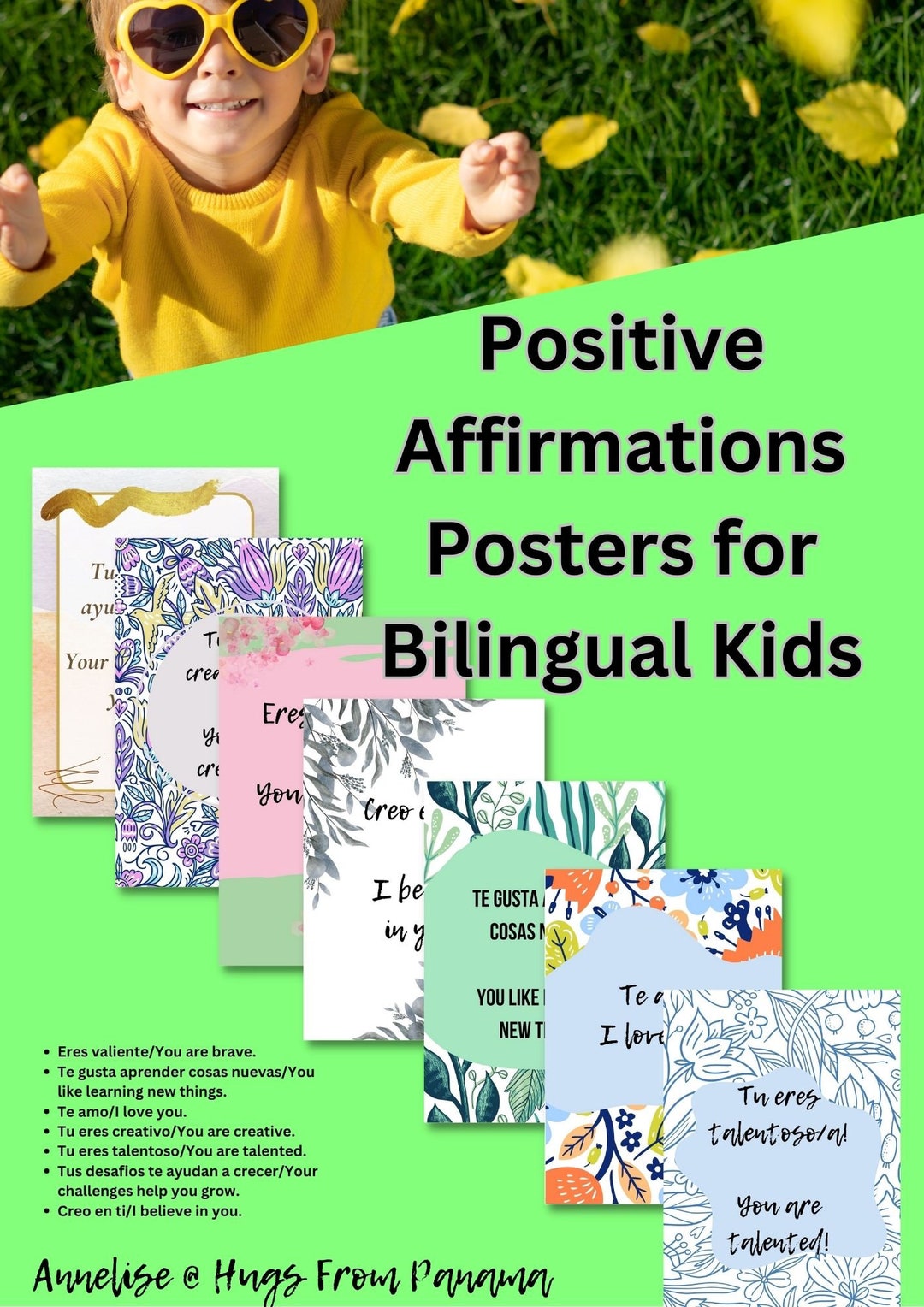 Positive Affirmations Posters in Spanish and English for - Etsy