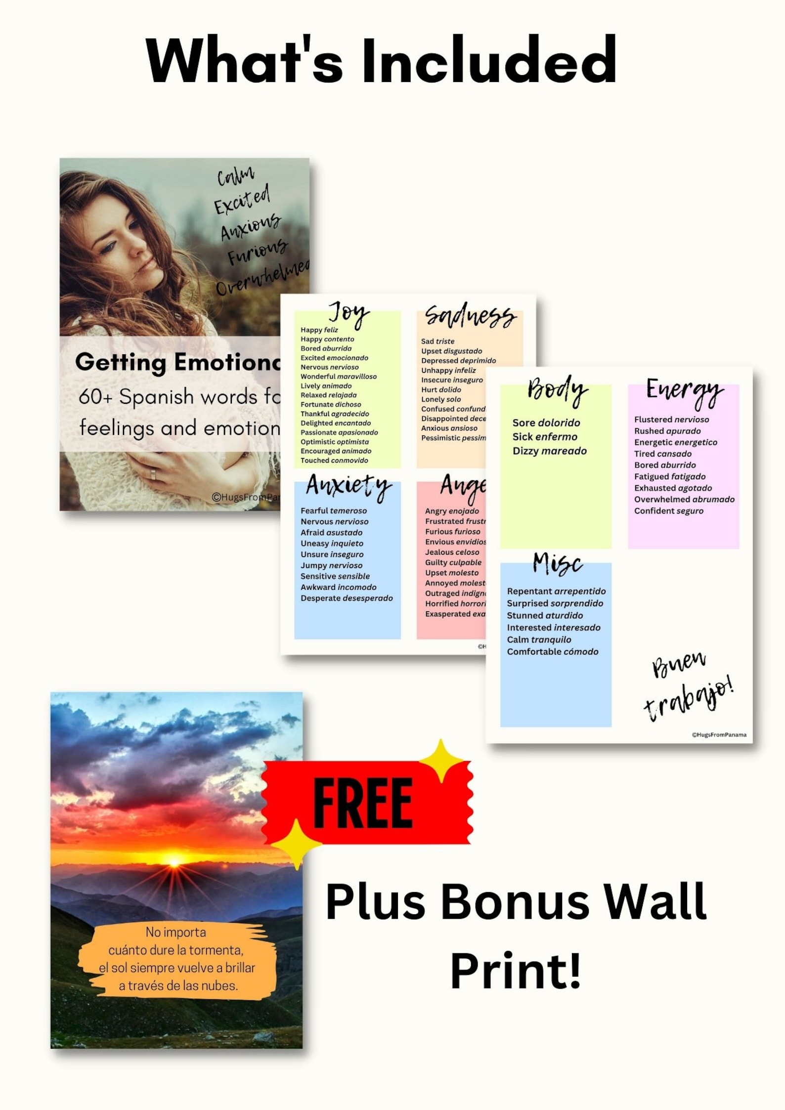 Getting Emotional 60 Spanish Words for Feelings and Emotions Spanish ...