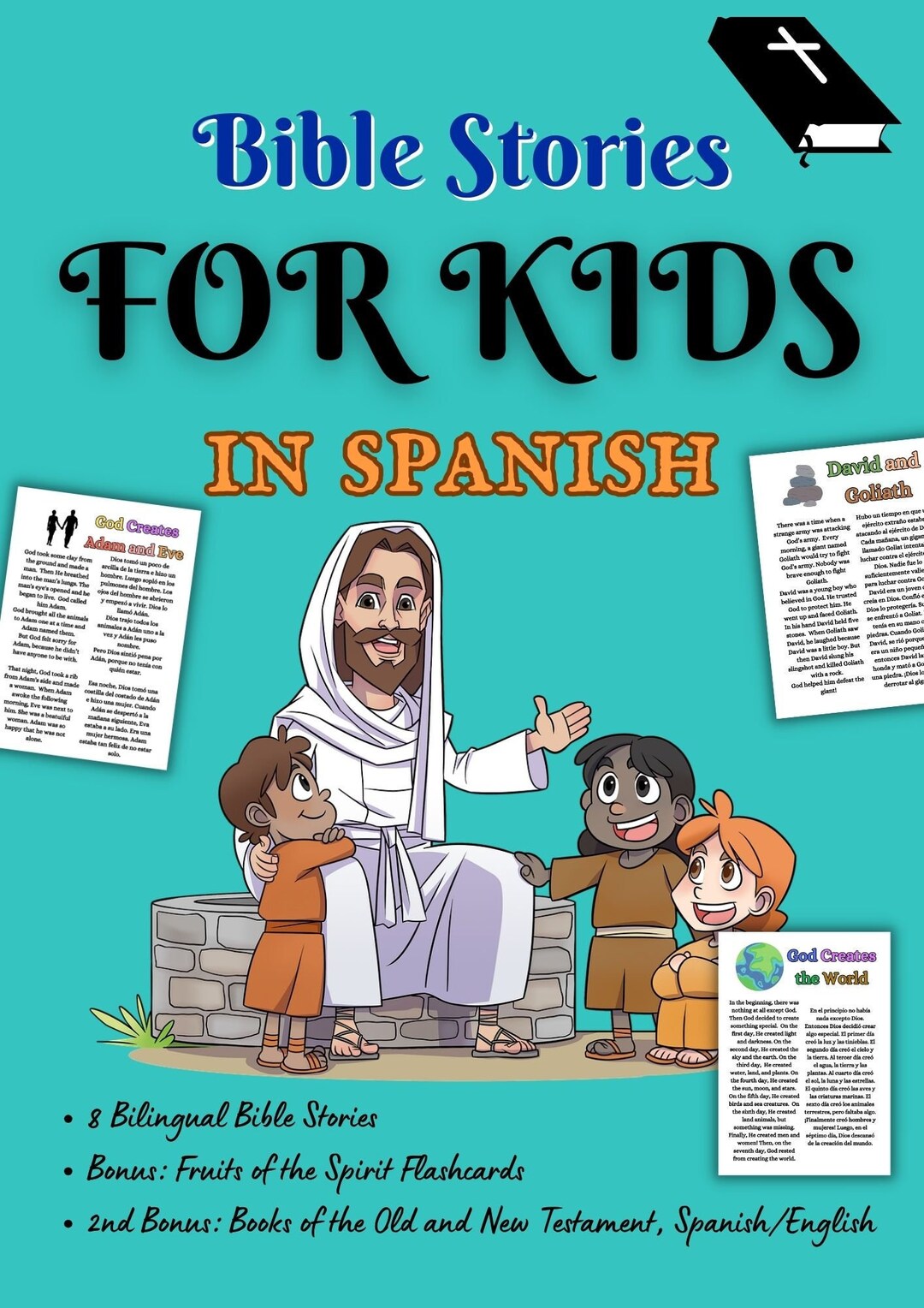 Printable Spanish Bible Stories and Flashcards for Kids Perfect for ...