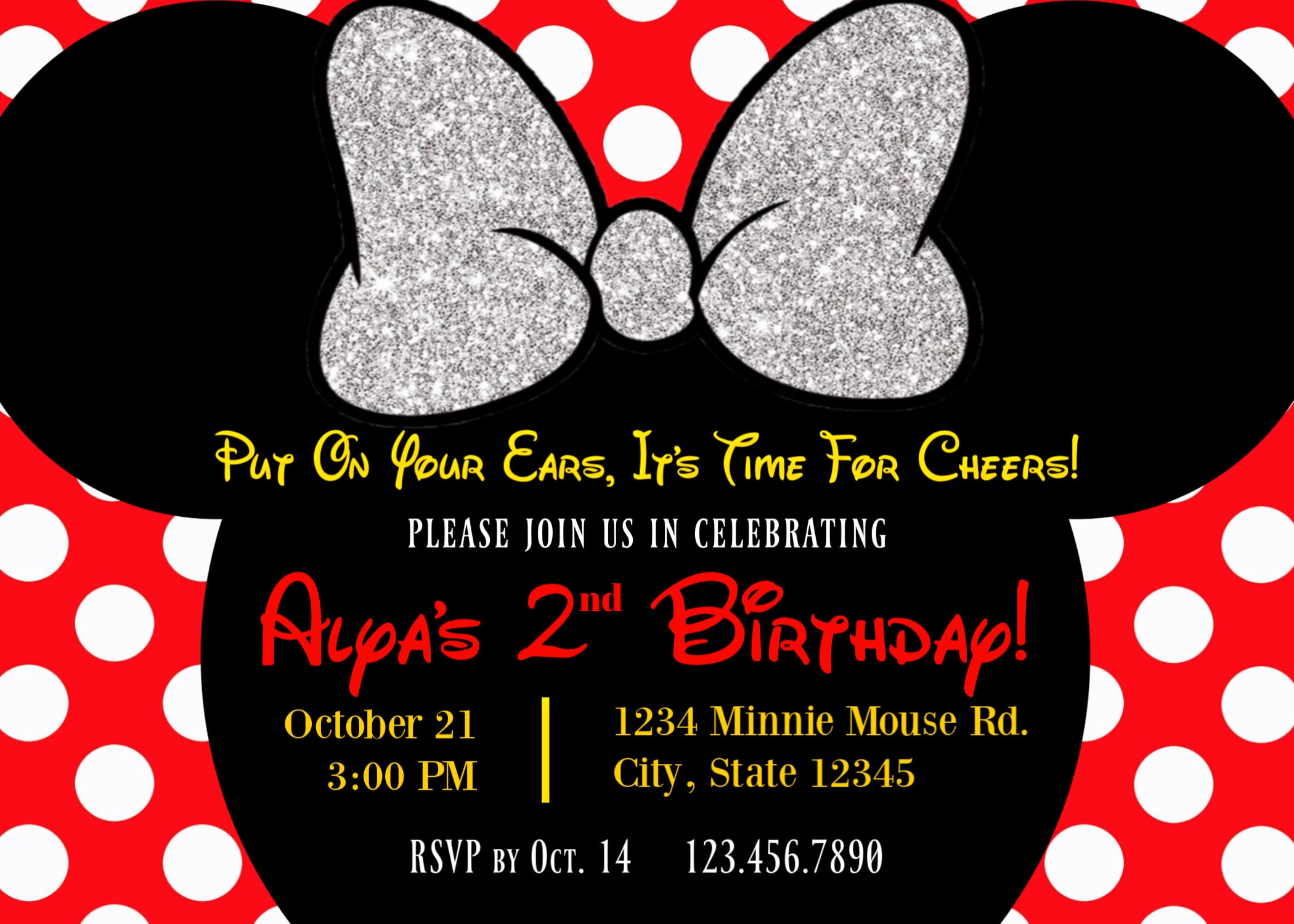 Minnie Mouse Blank Invitations