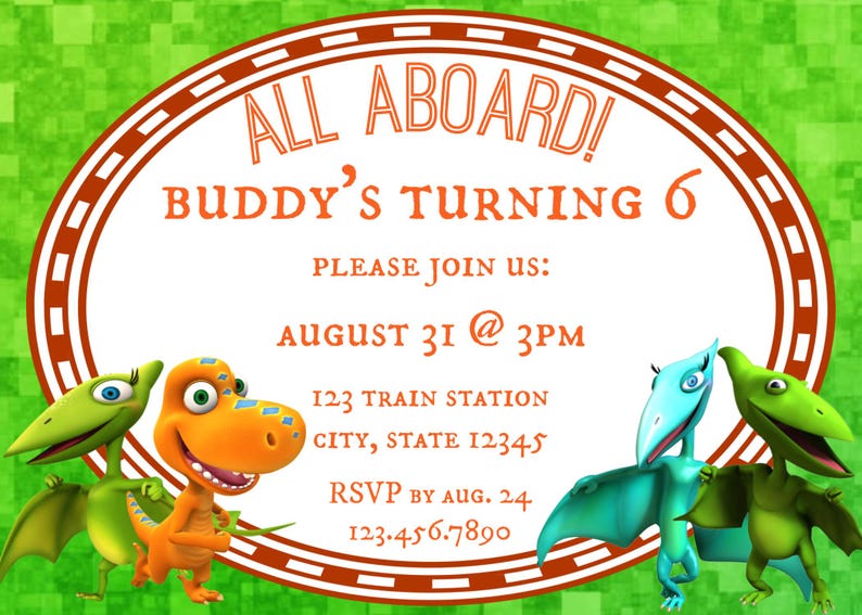 Dinosaur Train Birthday Party Invitation for All Ages - Etsy Australia