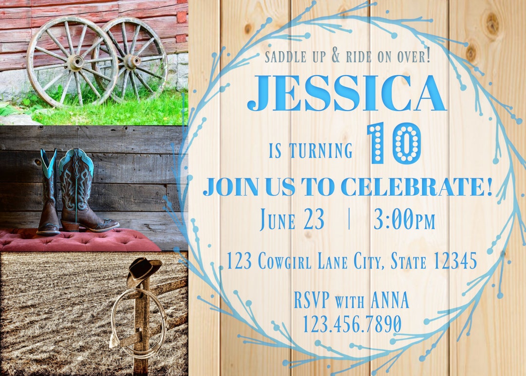 Country Girl Birthday Party Invitation for All Ages - Etsy