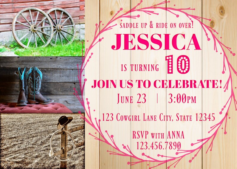 Country Girl Birthday Party Invitation for All Ages - Etsy