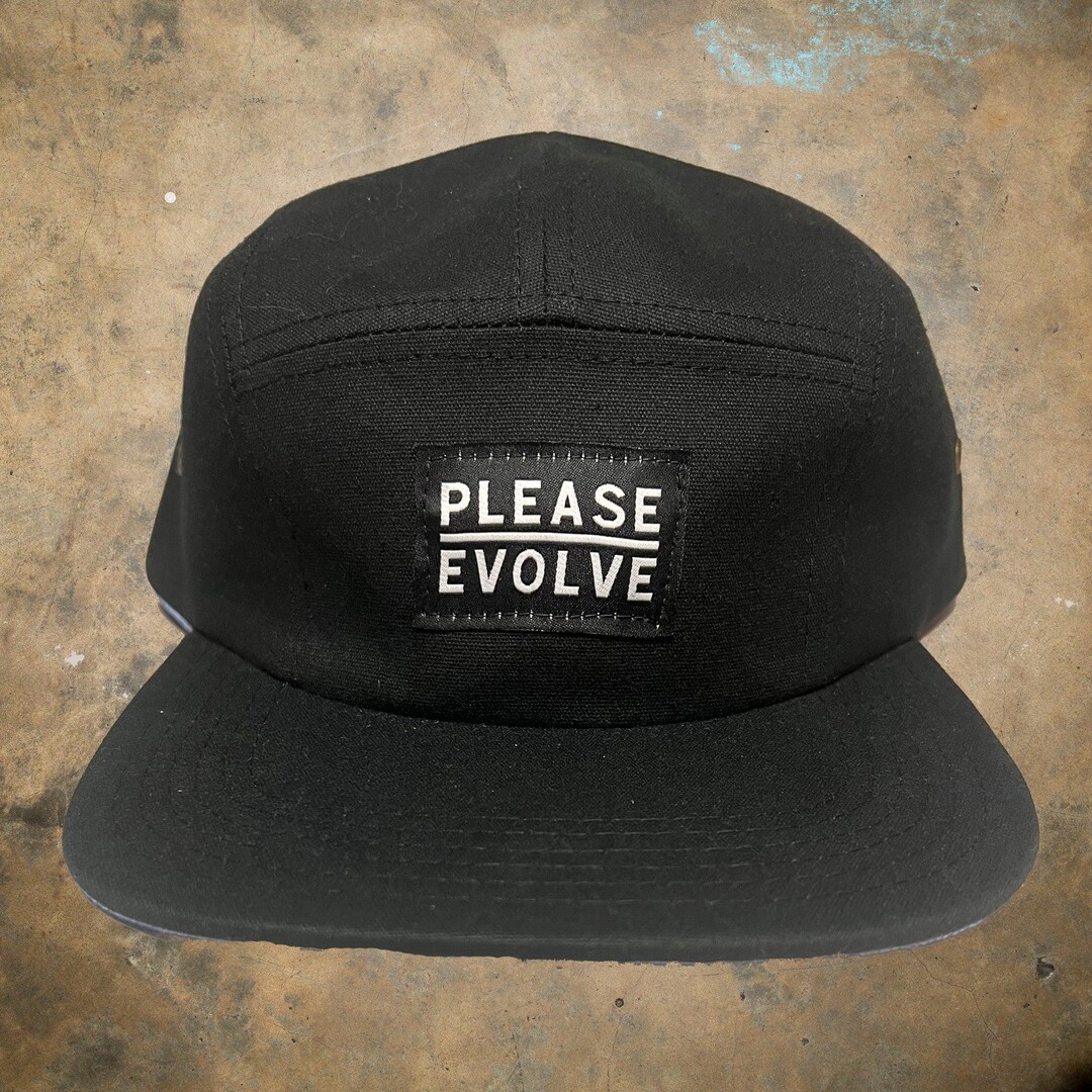 Please Evolve 5 Panel Hat Black - Etsy