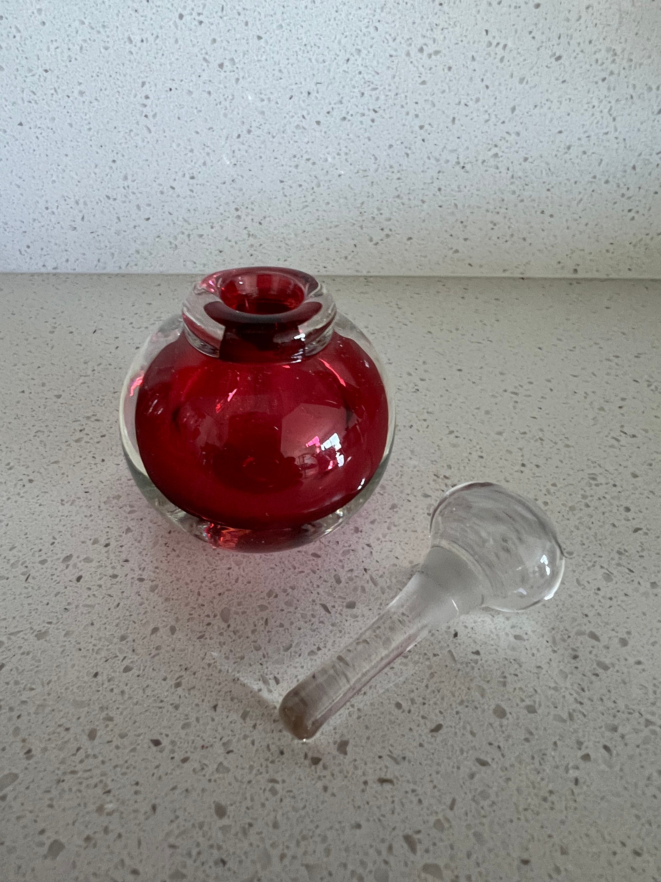 Vtg Signed Murano Perfume Bottle Ruby Red - Etsy