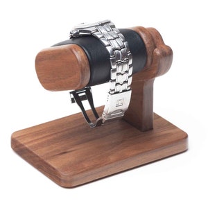 Walnut Wood Watch Stand With Personalized Box, Wooden Watch Display for ...