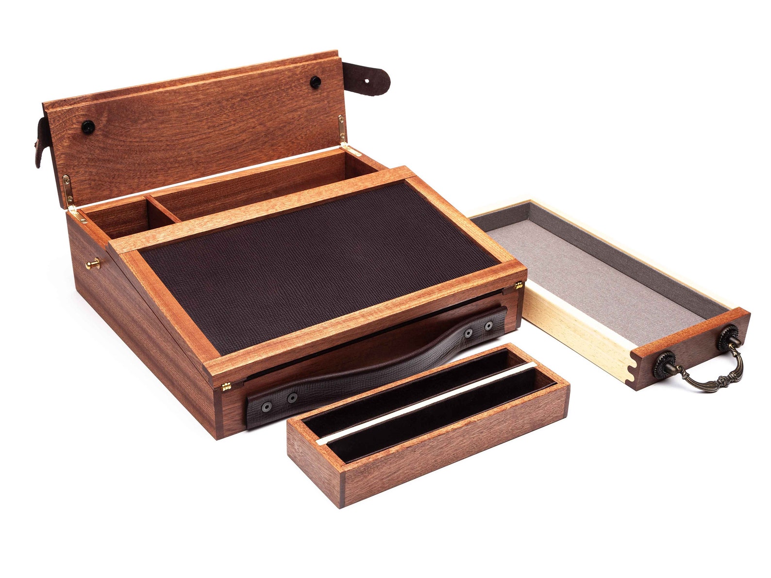 Mahogany 'small' Writing Slope: Colonial Style Stationery Box ...