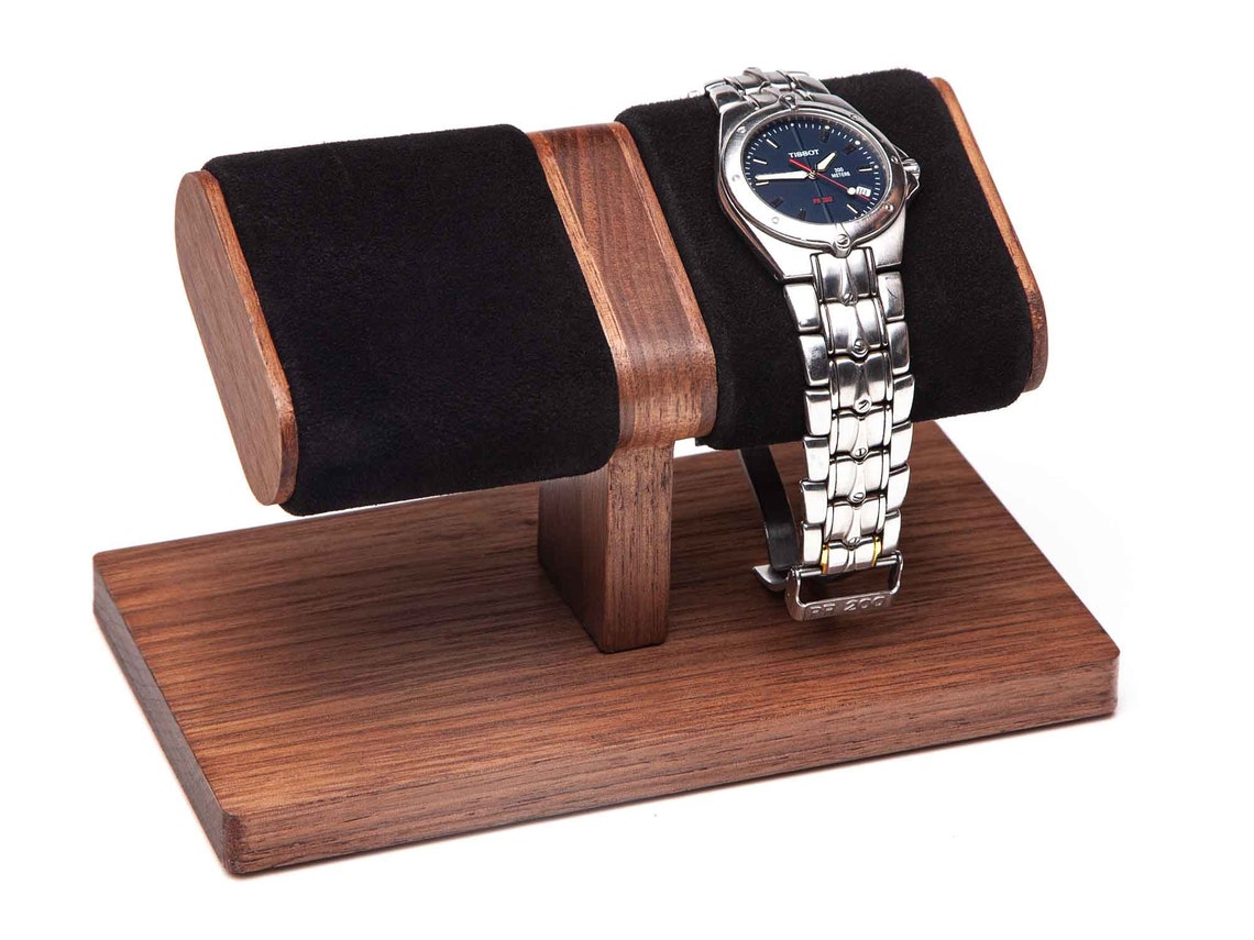 Simple Walnut Wood Watch Stand With Box Wooden Watch Display | Etsy