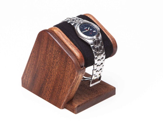 Mahogany Wood Watch Stand With Personalized Box Wooden Watch - Etsy