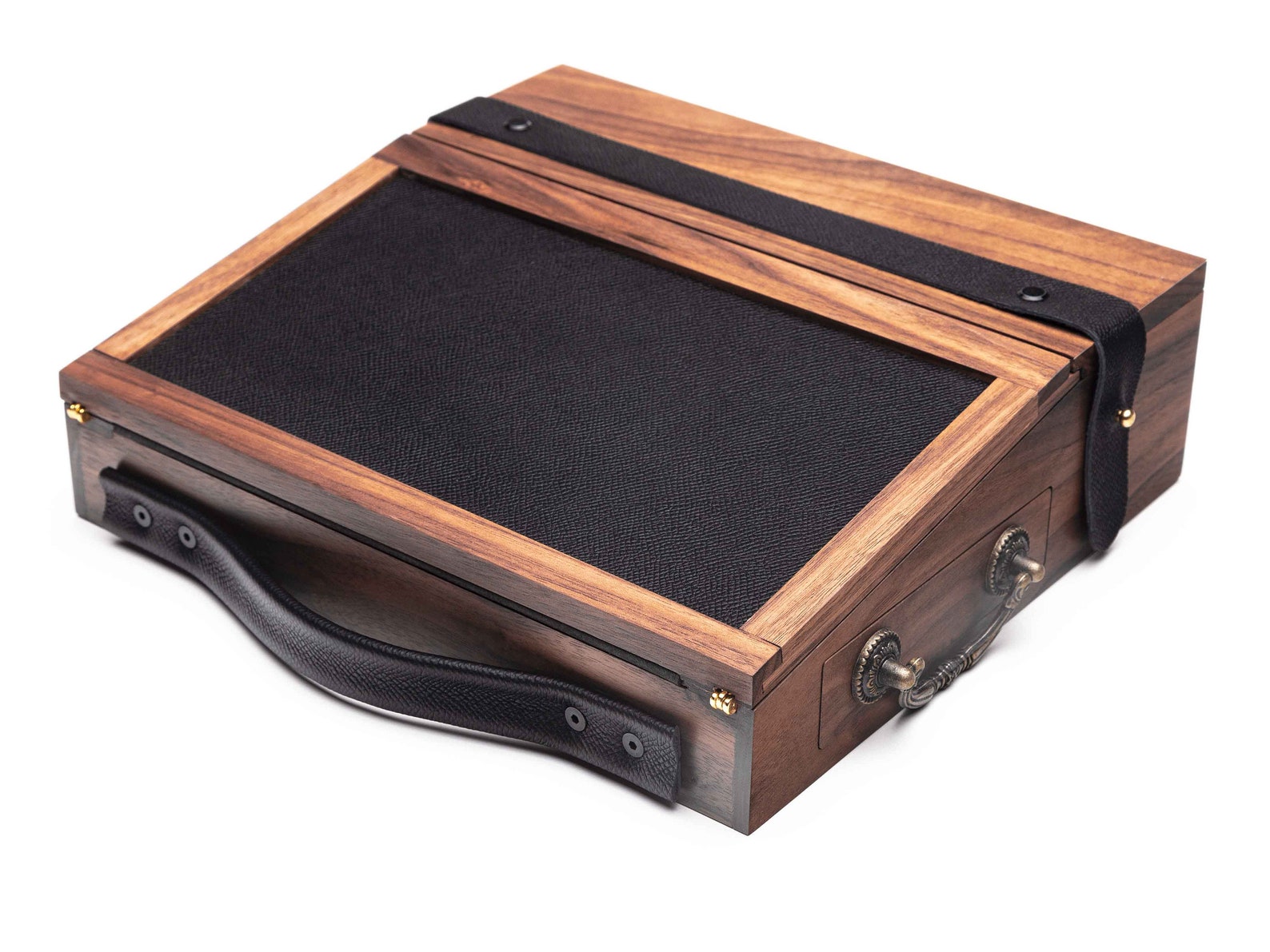 Walnut 'small' Writing Slope: Portable Colonial Style Calligraphy Desk ...