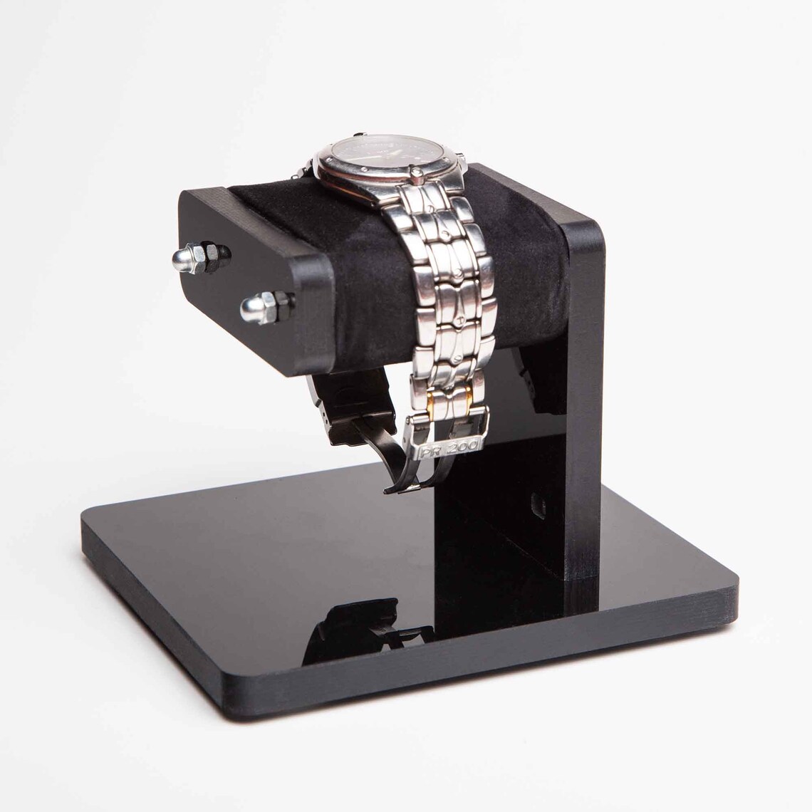 Modern black Watch Stand personalized box industrial look | Etsy