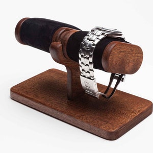 Mahogany Wood Watch Stand With Box, Wooden Watch Display for Men, Watch ...