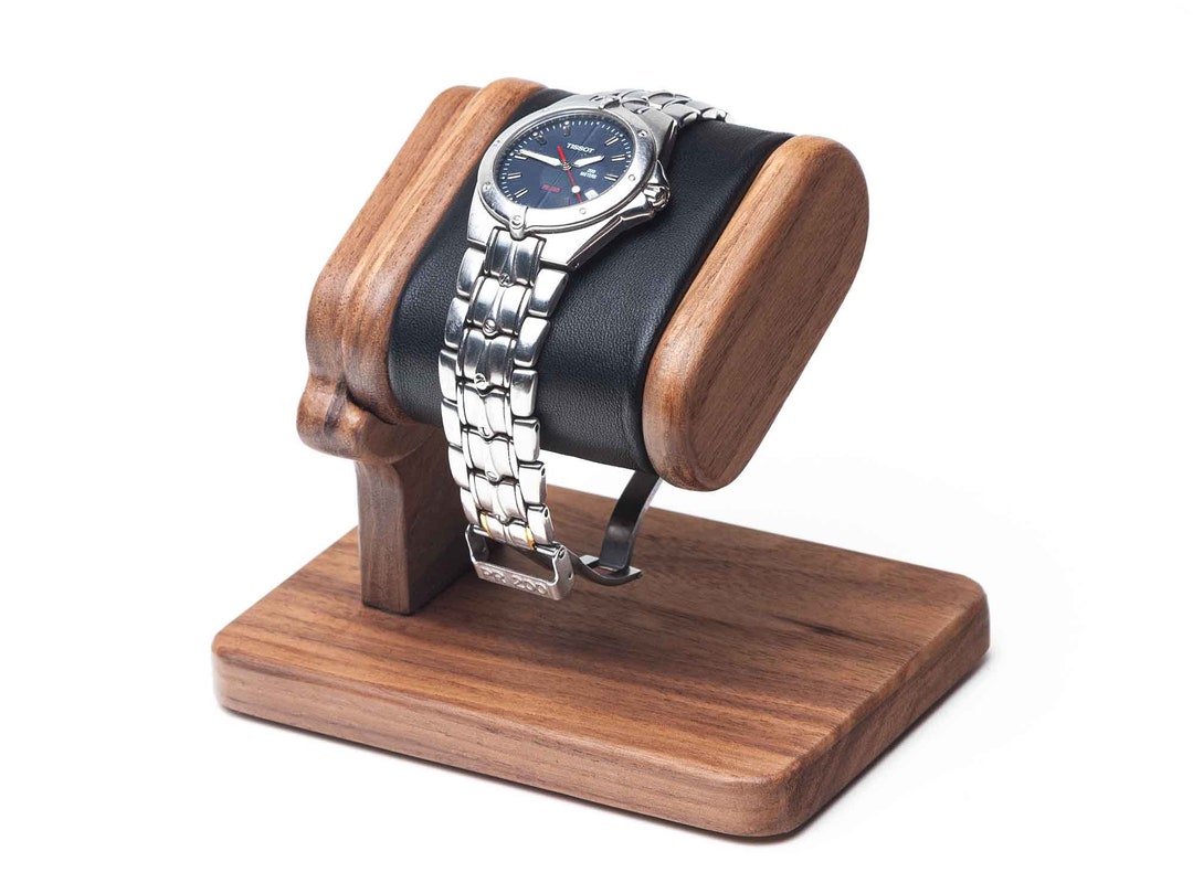 Walnut Wood Watch Stand With Personalized Box, Wooden Watch Display for ...