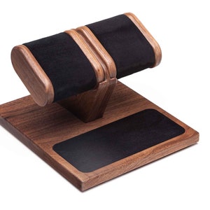 Walnut Wood Desk Organizer, Two Watch Jewelry Tray, Docking Station ...