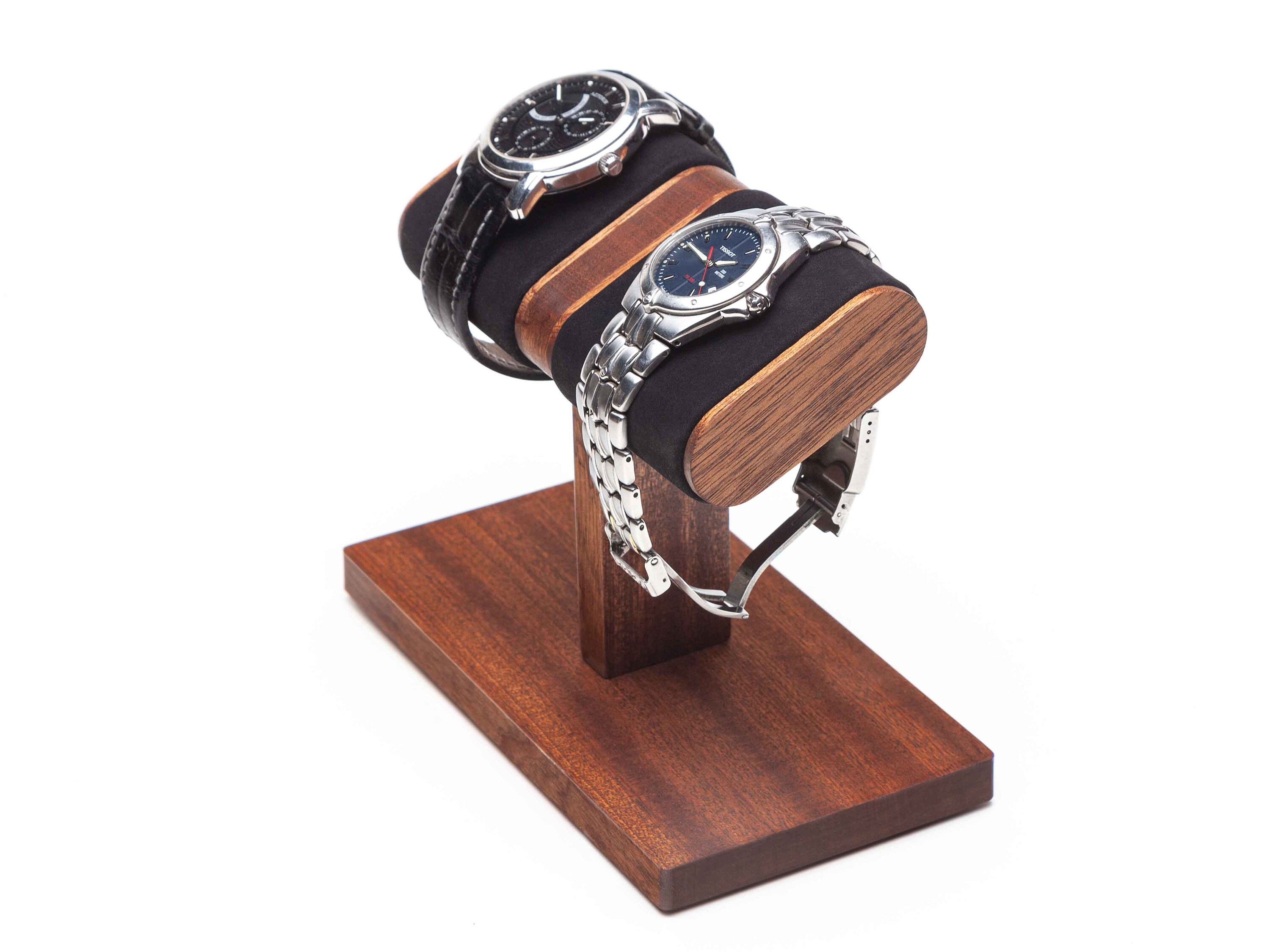 Simple Mahogany Watch Stand for Two Long Bracelet Watches - Etsy