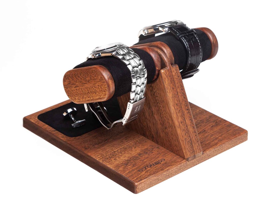 Mahogany Wood Desk Organizer Two Watch Jewelry Tray Docking - Etsy