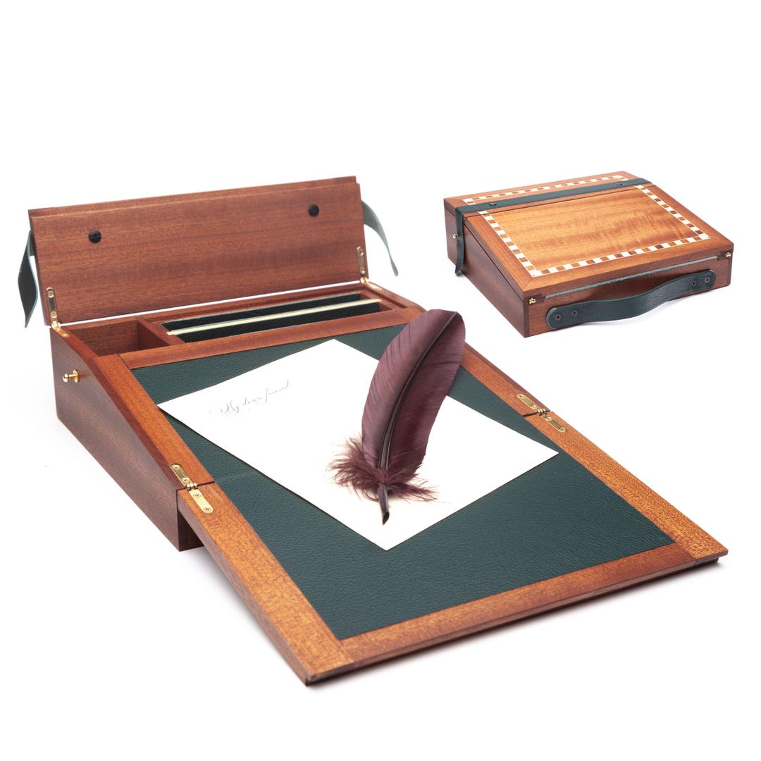 Mahogany 'small' Writing Slope: Portable Colonial Style Calligraphy ...