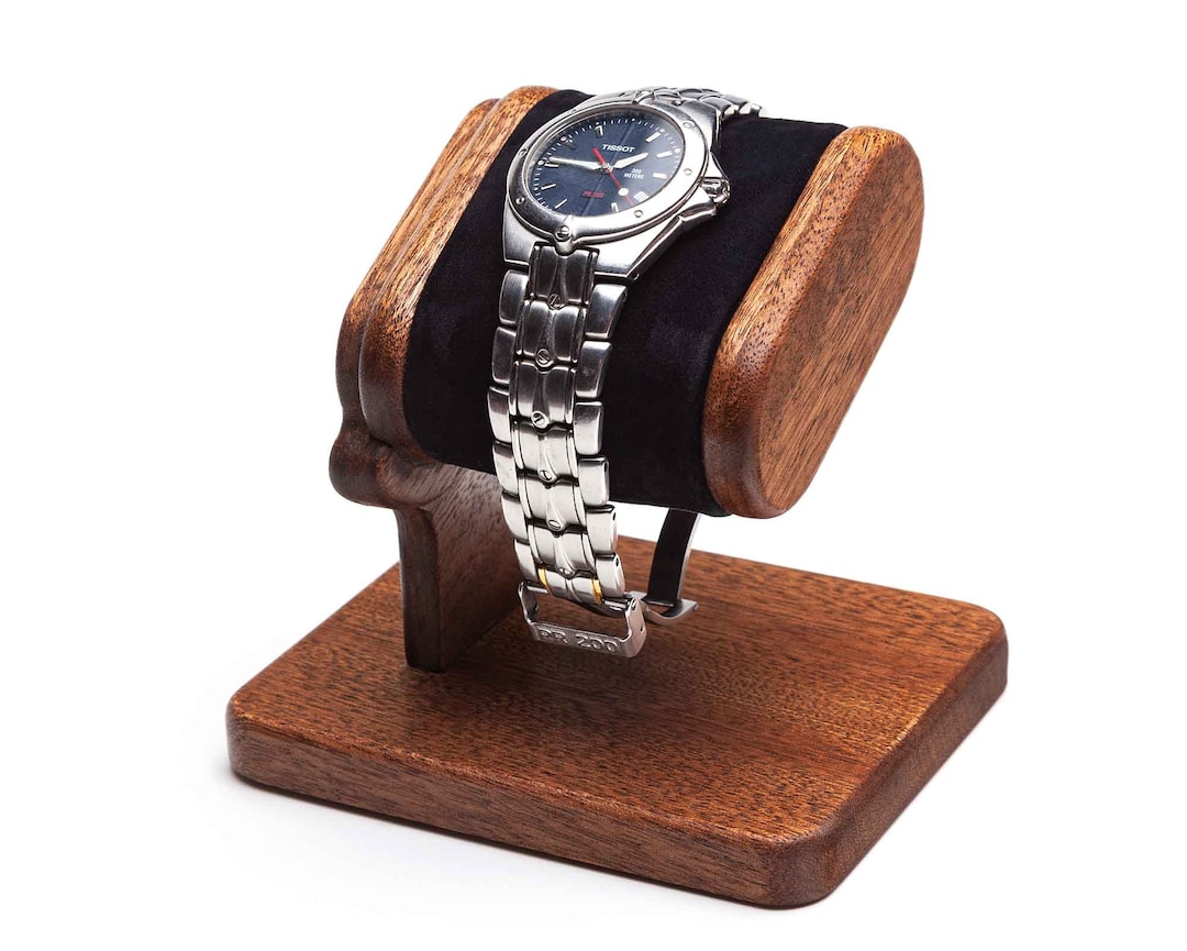 Mahogany Wood Watch Stand With Optional Personalized Box, Watch Display ...