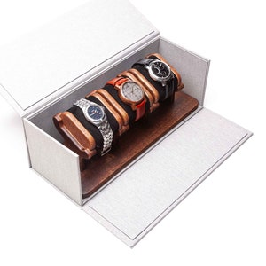 Mahogany Wood Watch Stand for Three Watches, Watch Display Watch ...