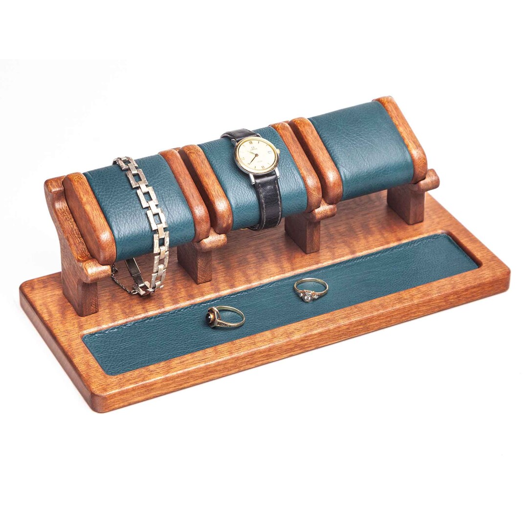 Mahogany Wood Watch Stand for Three Small Watches, Watch Display Watch ...