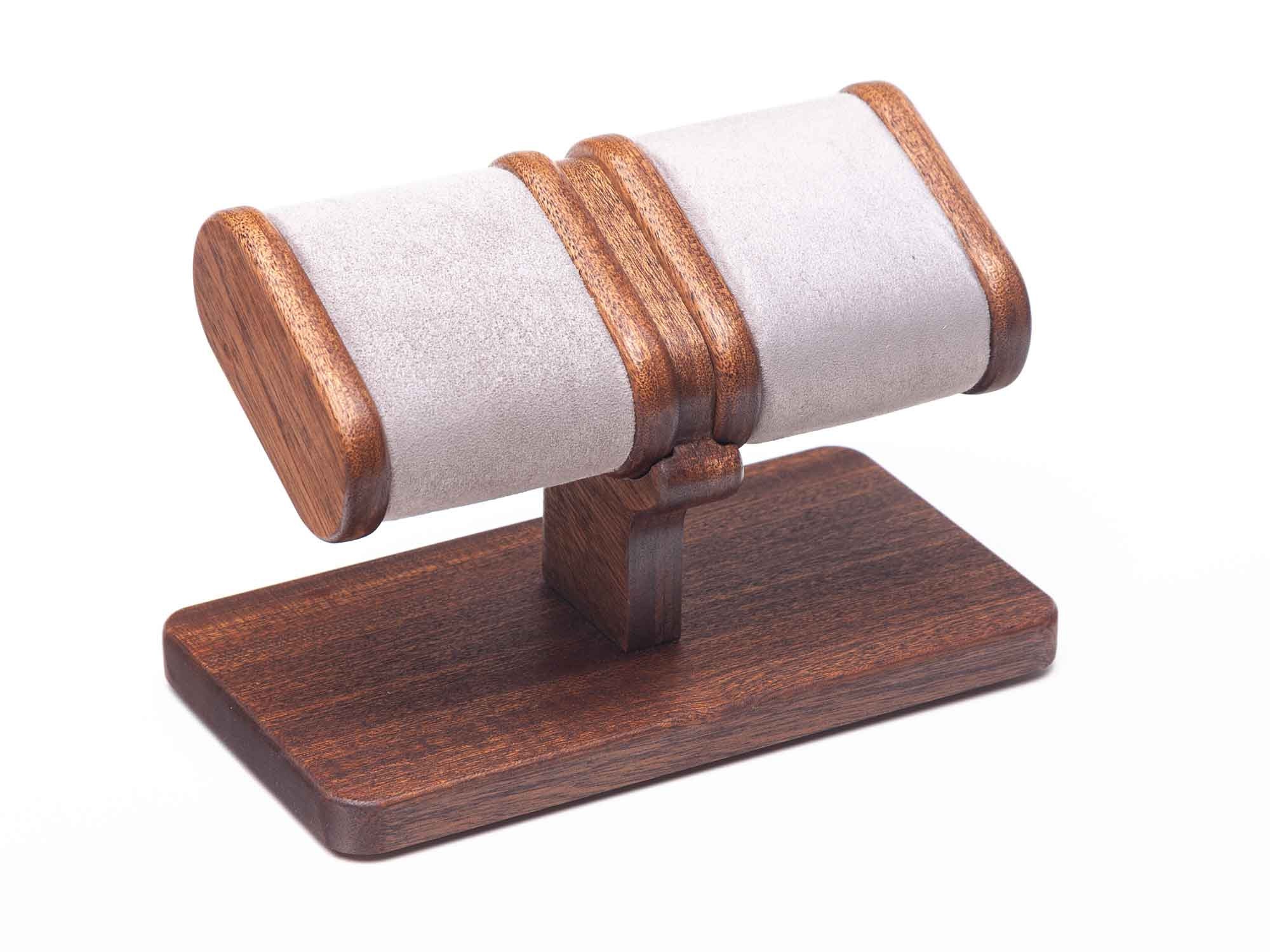 Mahogany Wood Watch Stand With Beige Suede With Box Wooden | Etsy