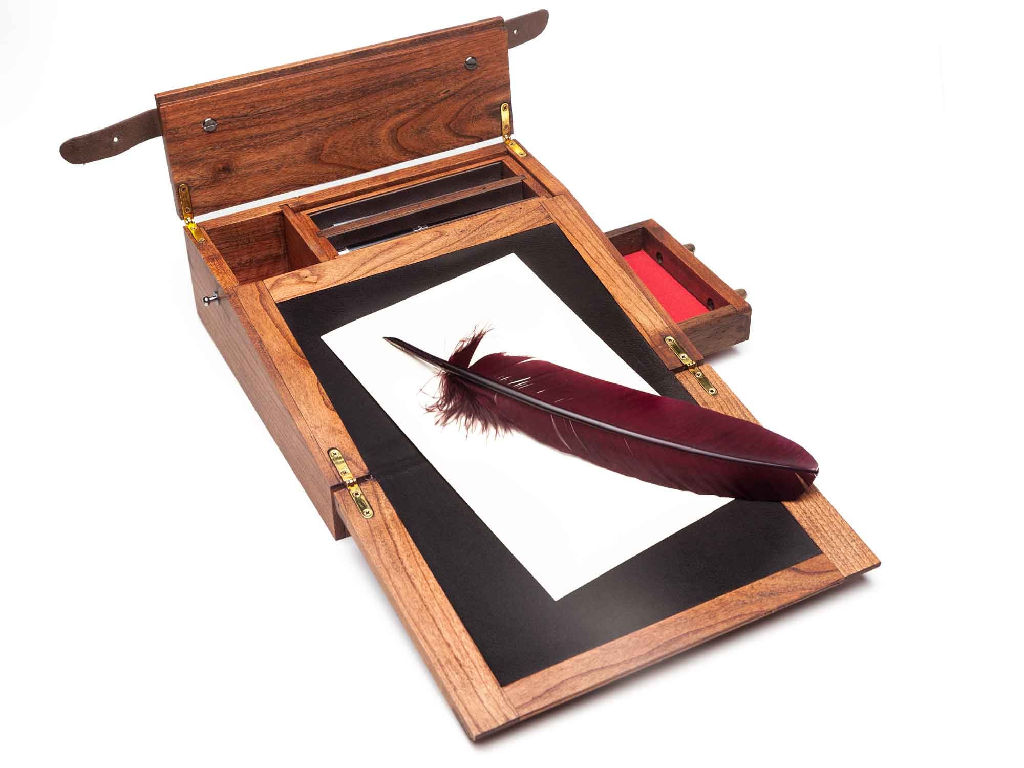 Cherry Wood 'small' Writing Slope: Portable Colonial Desk Organizer ...