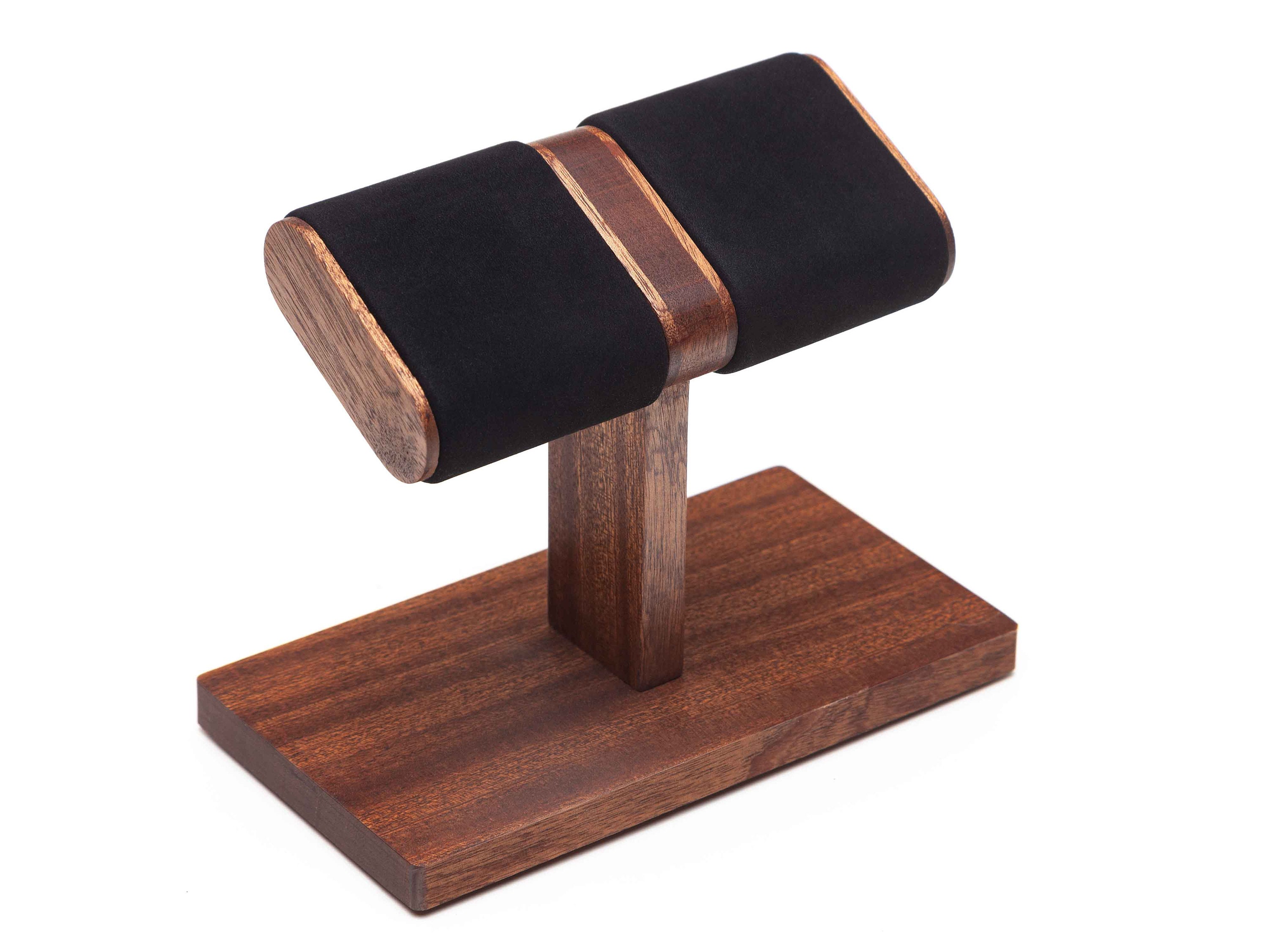 Simple Mahogany Watch Stand for Two Long Bracelet Watches - Etsy