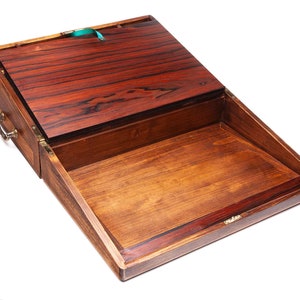 Cherry Wood Writing Slope With 3 Drawers and Space for Stationery ...