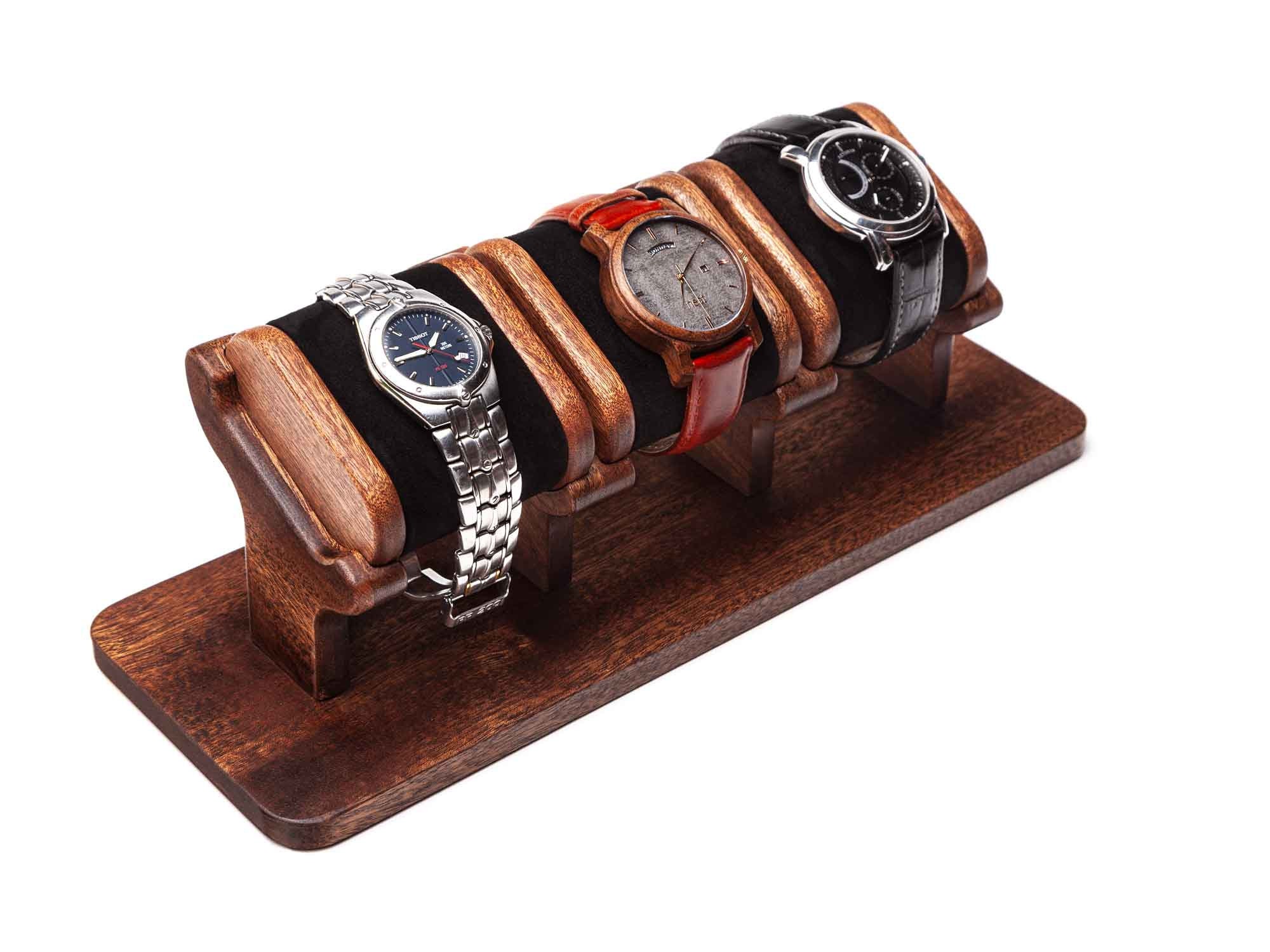 Mahogany Wood Watch Stand for Three Watches Watch Display - Etsy