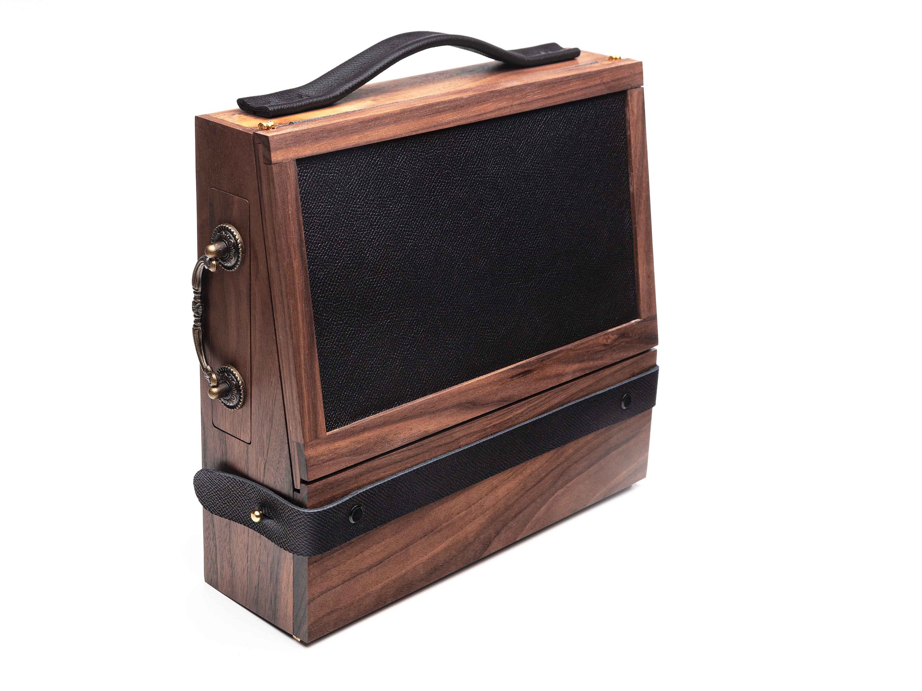 Walnut 'small' Writing Slope: Portable Colonial Style Calligraphy Desk ...
