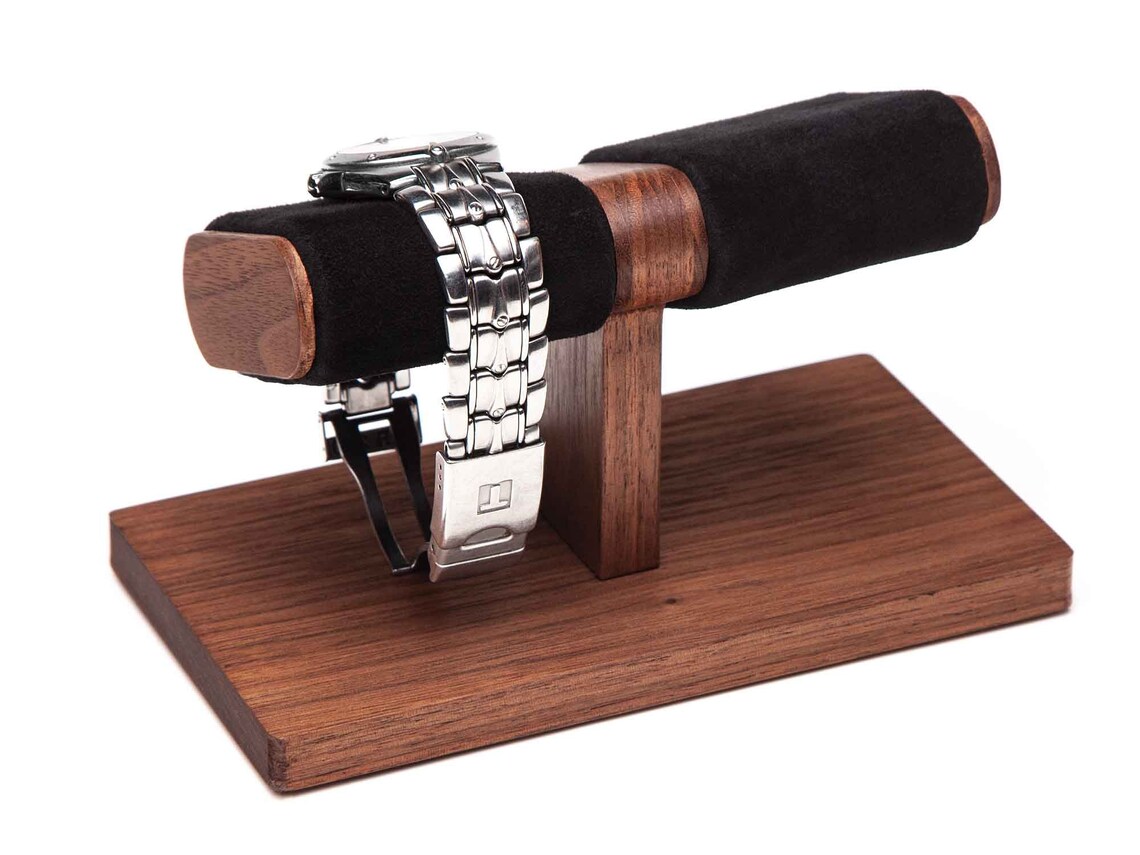 Simple Walnut Wood Watch Stand With Box Wooden Watch Display | Etsy