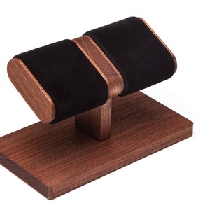 Simple Walnut Wood Watch Stand With Box Wooden Watch Display - Etsy