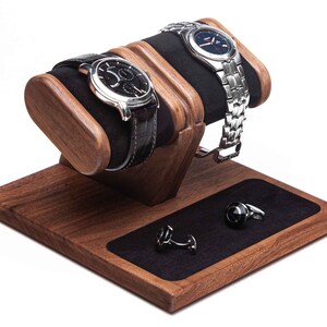Walnut Wood Desk Organizer Two Watch Jewelry Tray Docking - Etsy