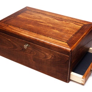 Cherry Wood Writing Slope With 3 Drawers and Space for Stationery ...