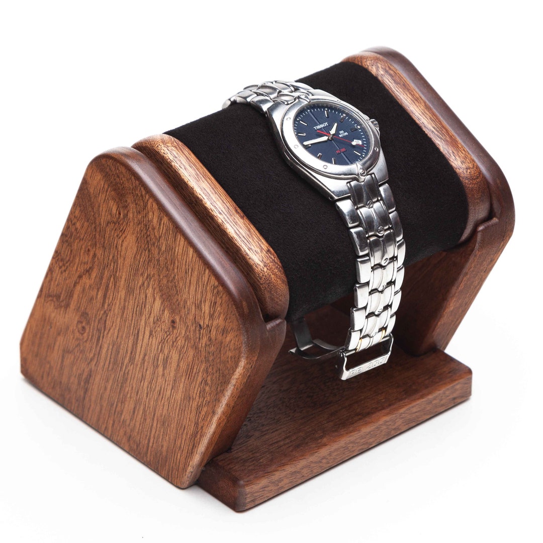 Mahogany Watch Stand for Big Watch With Personalized Box, Wooden Watch ...