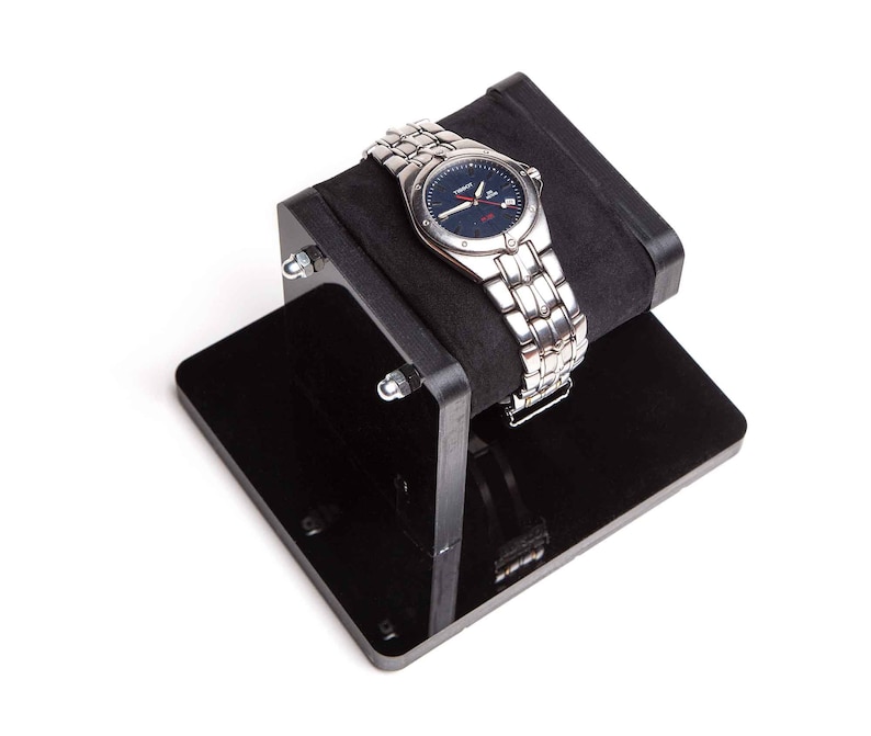 Modern black Watch Stand personalized box industrial look | Etsy