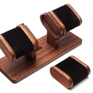 Mahogany Wood Watch Stand for Three Watches, Watch Display Watch ...