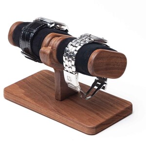 Walnut Wood Watch Stand With Box, Wooden Watch Display for Men, Wood ...