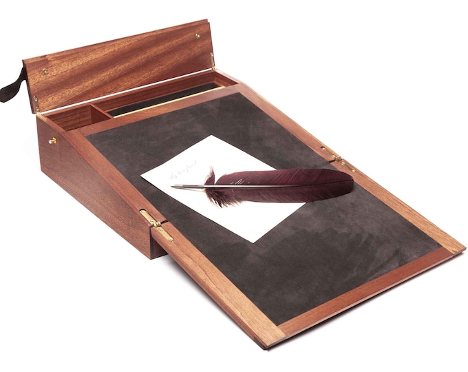 Vintage Desktop Writing Slope Organiser Cabinet With Internal Sections ...