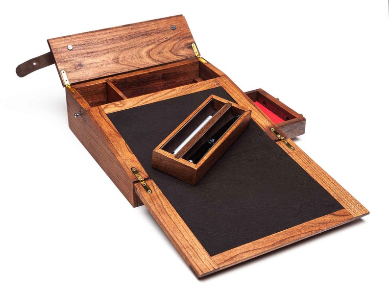 Cherry Wood 'small' Writing Slope: Portable Colonial Desk Organizer ...