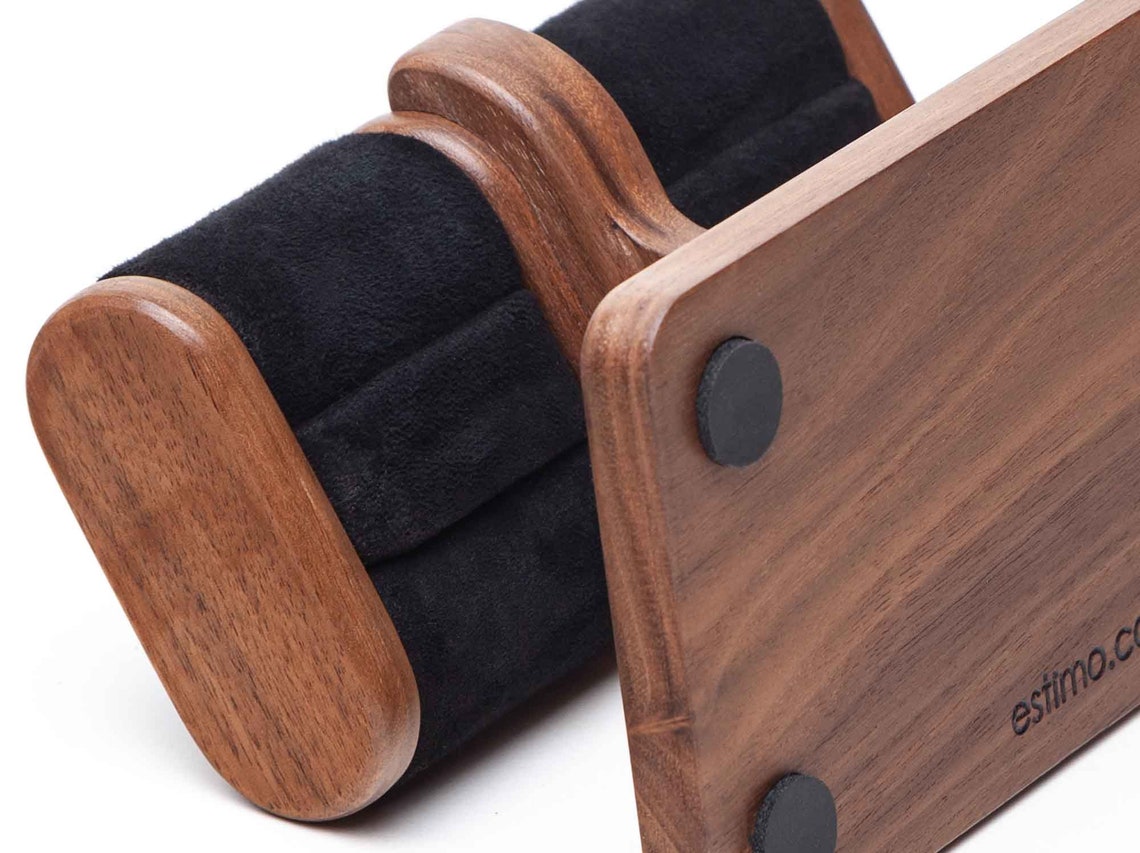 Walnut Wood Watch Stand With Box Wooden Watch Display for | Etsy