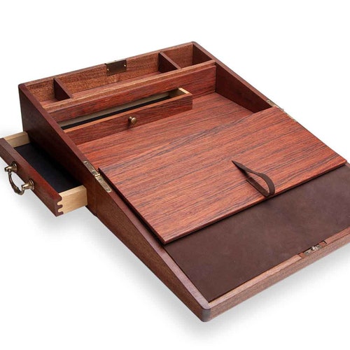 Amaranth Wood Simple Writing Slope With 2 Drawers and Space - Etsy