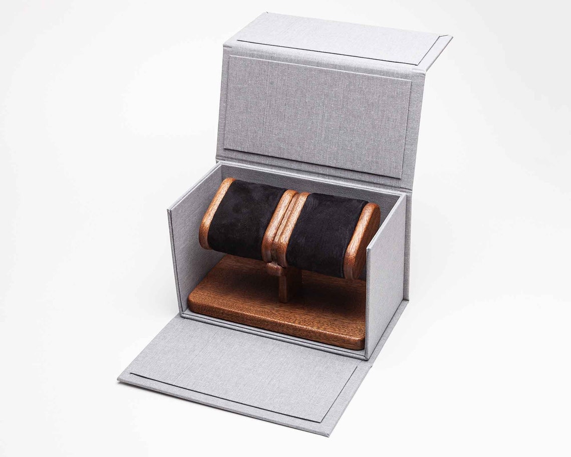 Mahogany Wood Watch Stand with box wooden watch display for | Etsy