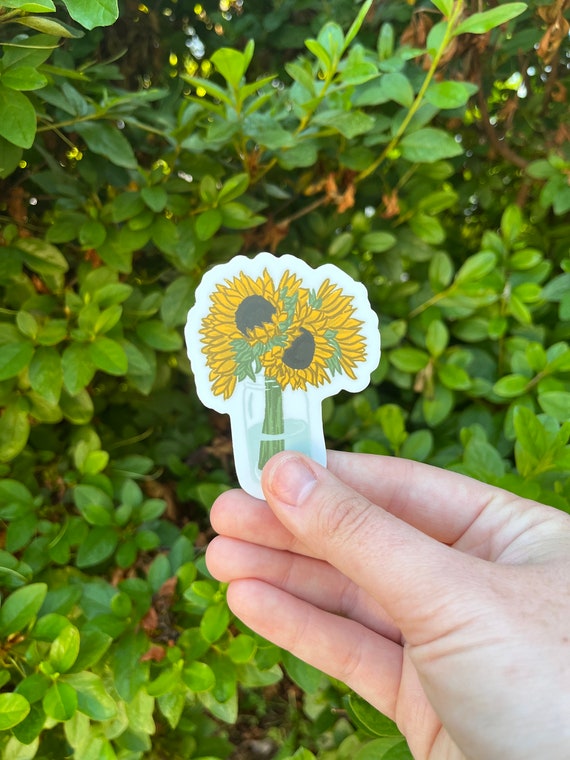 Sunflower Sticker // Vinyl Sticker// Waterproof Sticker - Etsy