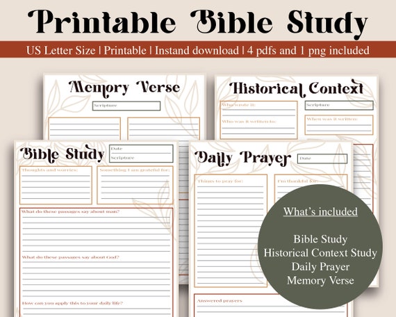 Printable Bible Study Bible Study Tools Verse Study - Etsy