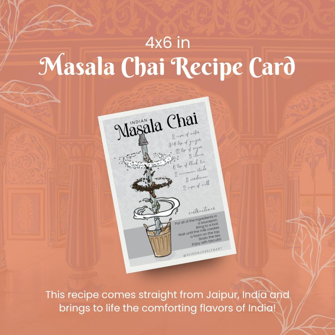 Masala Chai Recipe Card // Recipe Illustration - Etsy
