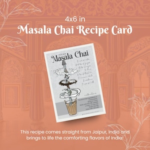 Masala Chai Recipe Card // Recipe Illustration - Etsy