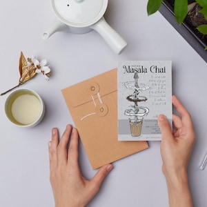 Masala Chai Recipe Card // Recipe Illustration - Etsy